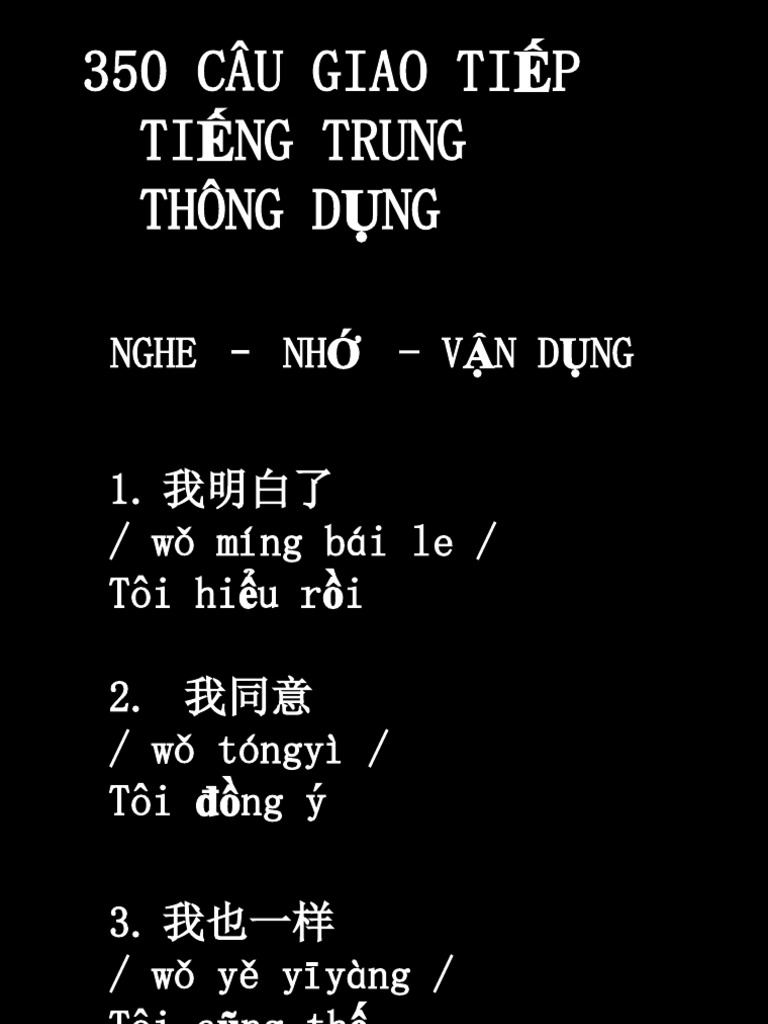 350 Câu Giao Ti P Ti NG Trung Thông D NG: Nghe - NH | PDF