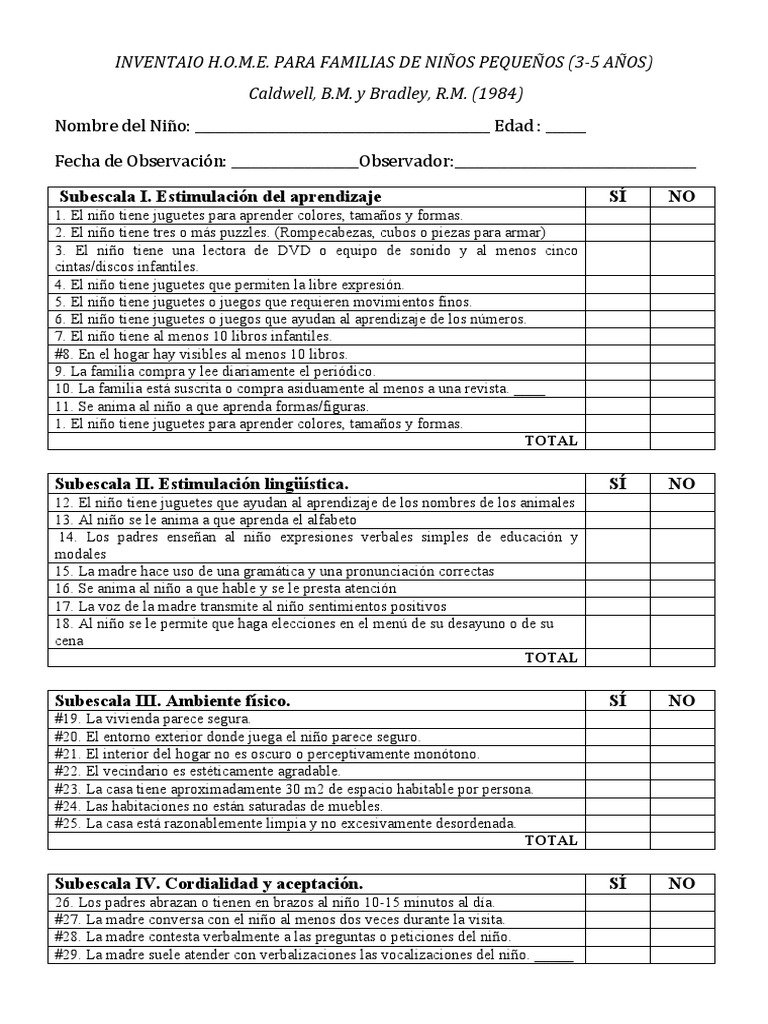Escala Home3-6 | PDF | Juguetes