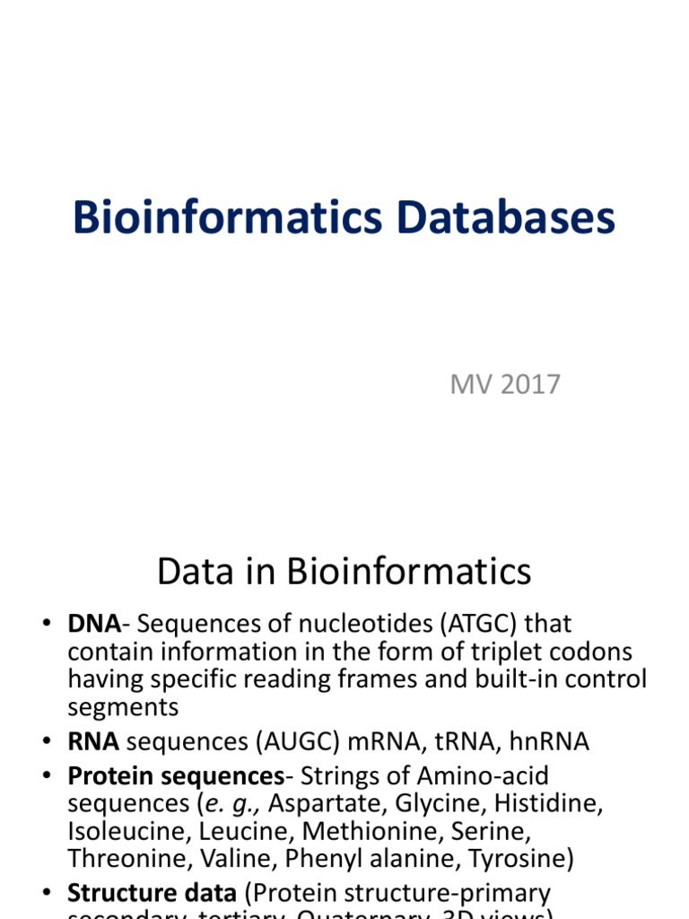 Databases Bioinformatics | Download Free PDF | Protein Data Bank | Biochemistry