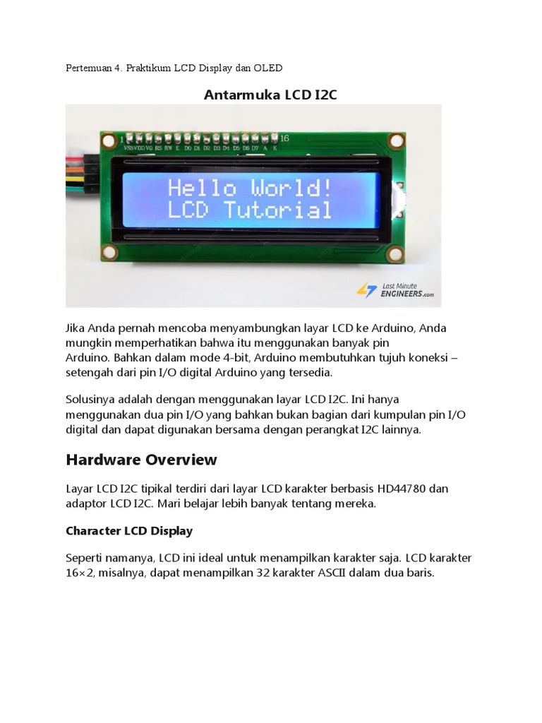 Panduan Praktikum LCD dan OLED | PDF