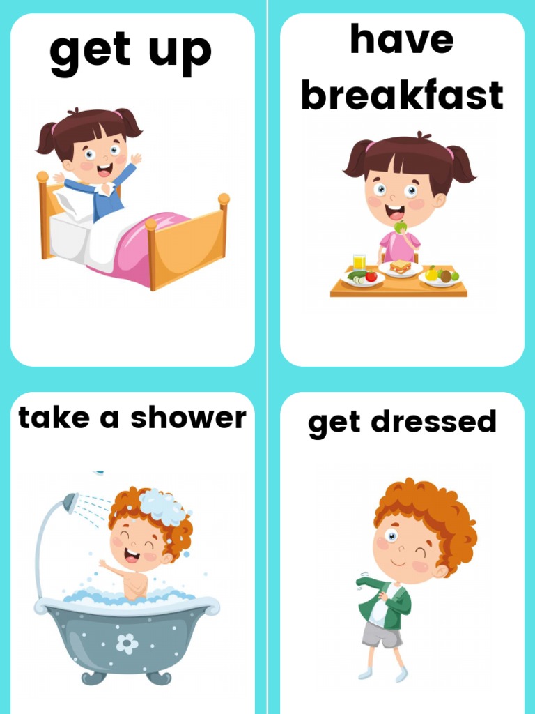 Daily Routine Flashcard | PDF | Business