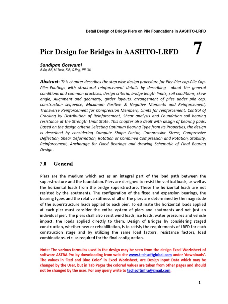 Detail Design of Bridge Piers On Pile Fo | PDF | Stress (Mechanics) | Lane