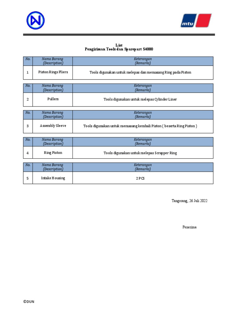 Daftar Peminjaman Tools 2 | PDF