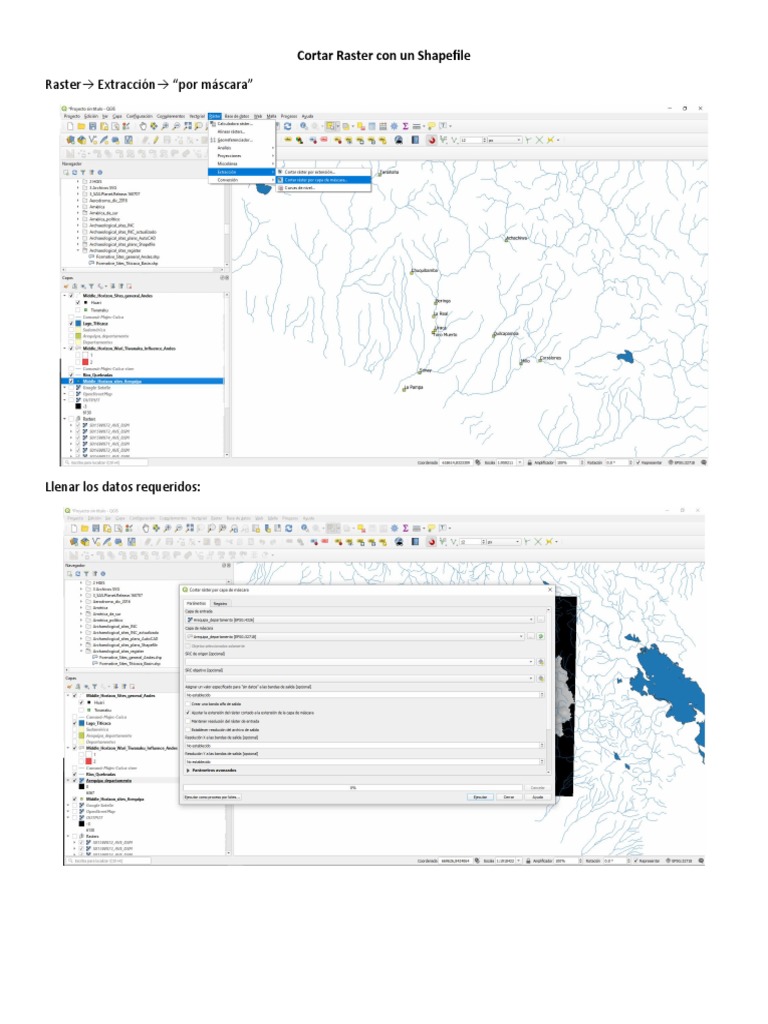 QGIS-Cortar Raster Con Shapefile | PDF