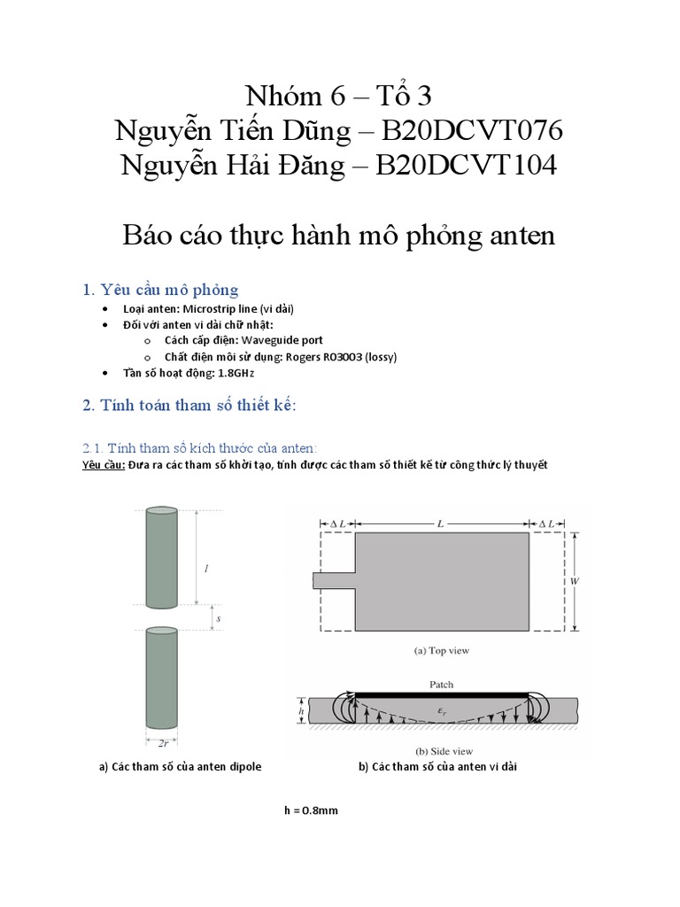 Mau Bao Cao TH Mo Phong Anten | PDF