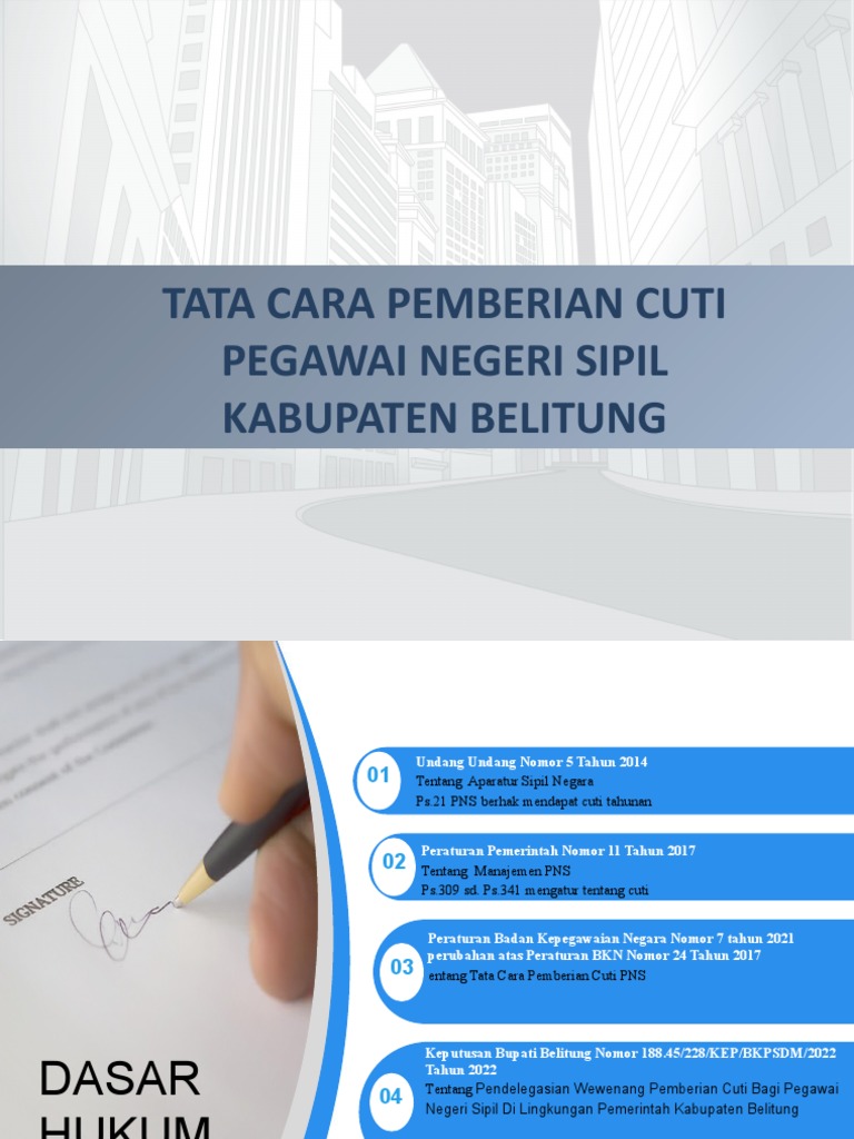 Slide Ketentuan Cuti Berdasar Peraturan BKN No. 7 Tahun 2021 | PDF