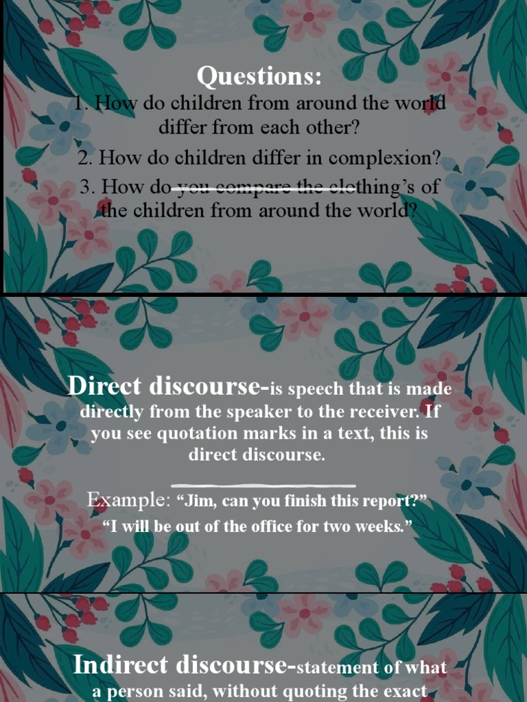 Direct and Indirect Discourse | PDF