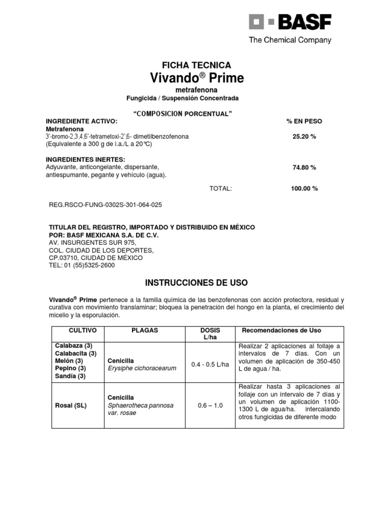 Ficha-Técnica-Vivando®-Prime-Basf-(México) | PDF