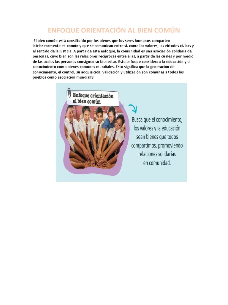 Enfoque Orientación Al Bien Común Grupo 6 | PDF | Etica Aplicada
