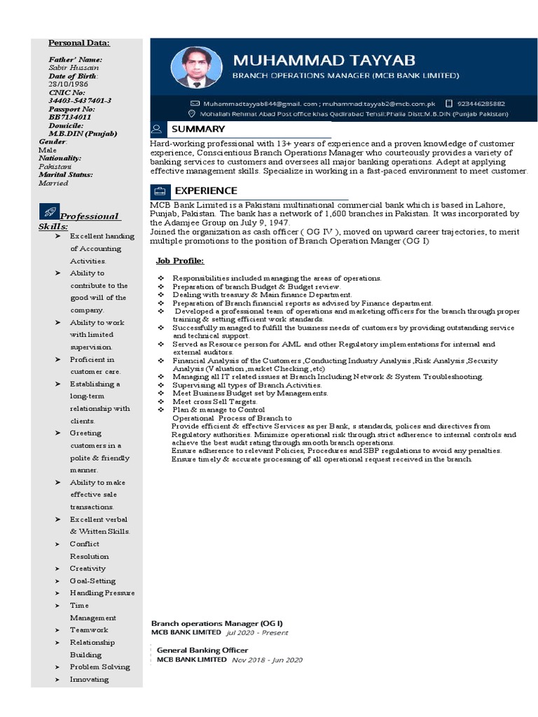 Muhammad Tayyab (FCV) - 2 | PDF | Banks | Pakistan