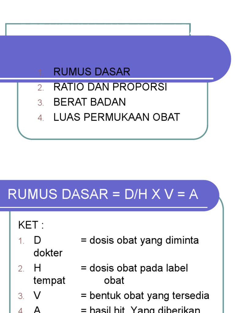 Rumus Perhitungan Dosis Obat | PDF