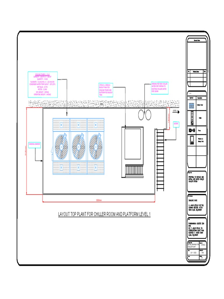 Chiller Drawing - Top View L1 | PDF | Thermodynamics | Energy Technology