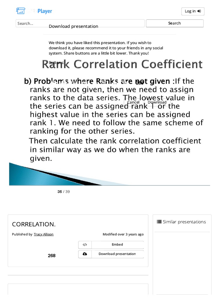 CORRELATION. - PPT Download | PDF | Coefficient Of Determination | Statistics