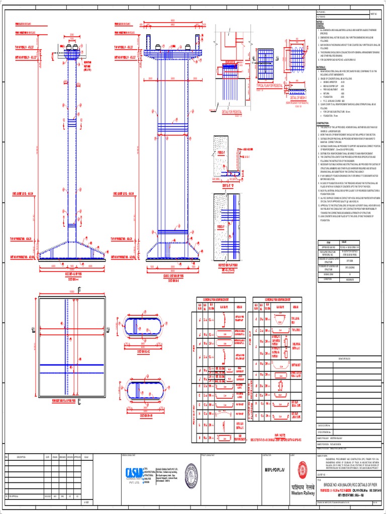 Typical Plan For Pedestal: Mbpl-Pgipl JV | PDF | Civil Engineering ...