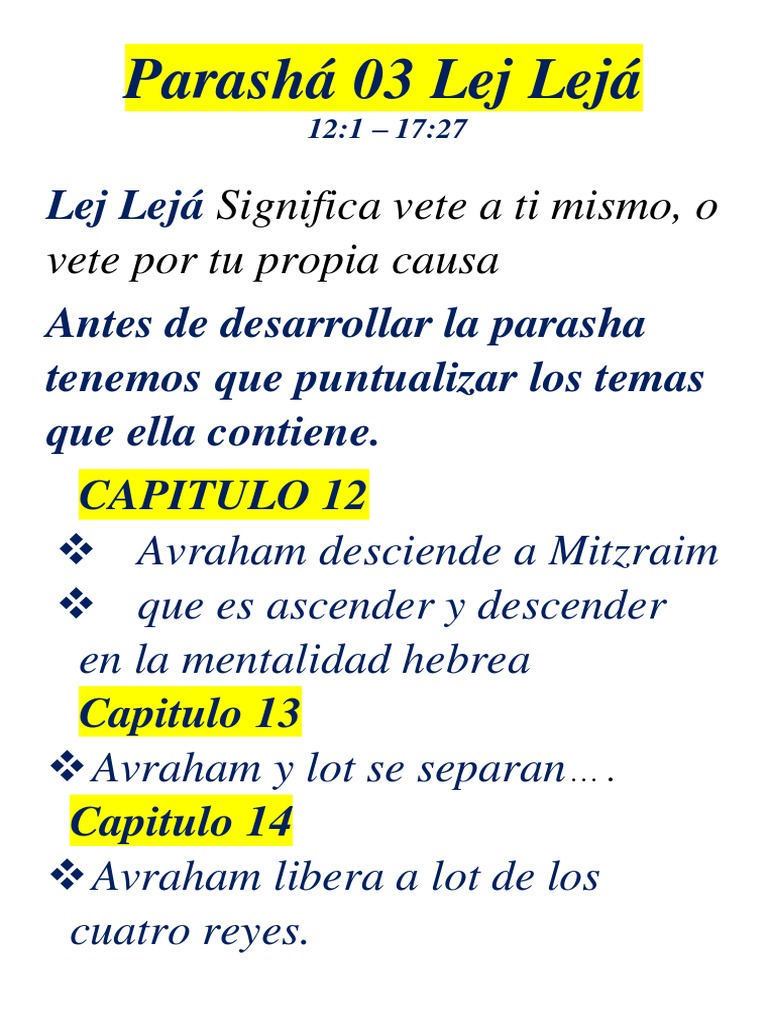 Parashá 03: Lej Lejá y su Significado | PDF | Bendición | Maldición