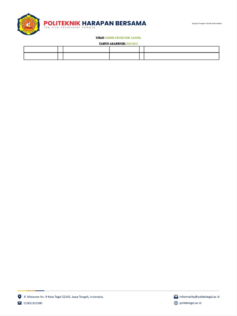 1 Format SOAL Project Atau Ujian Praktik | PDF
