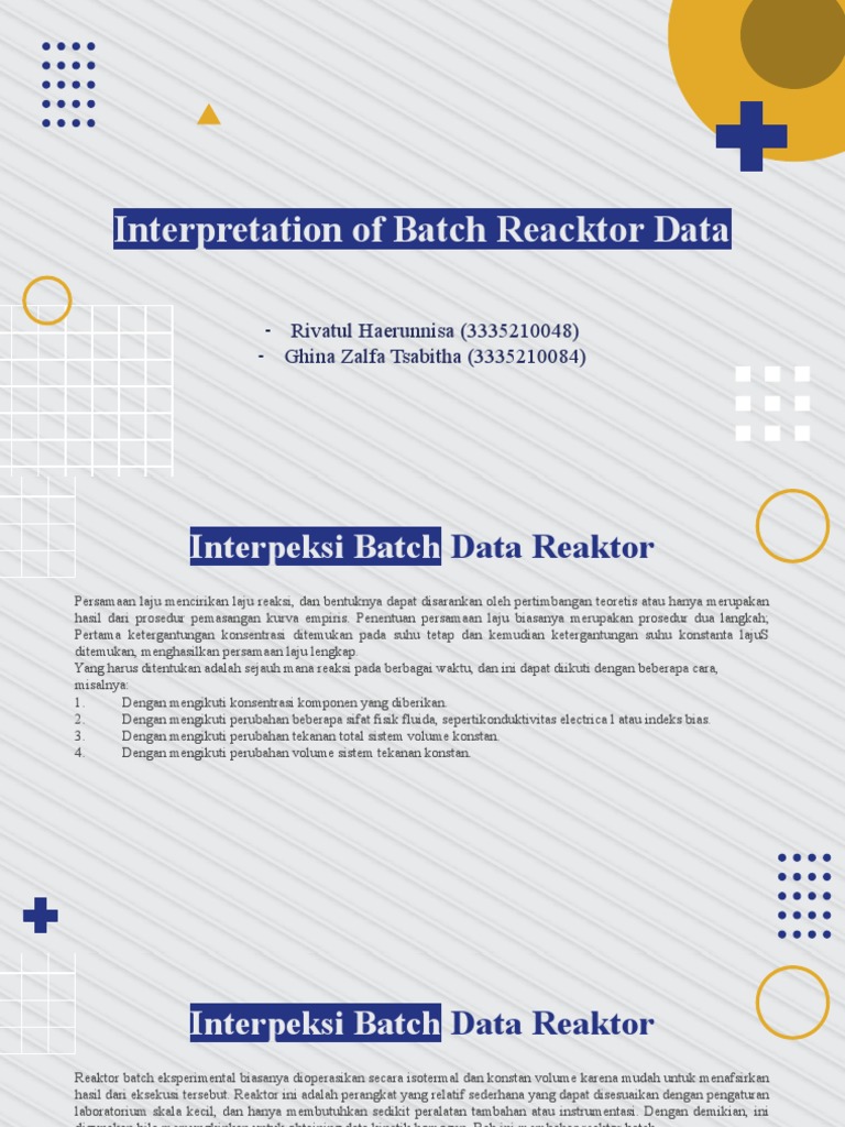 Interpretation of Batch Reacktor Data: - Rivatul Haerunnisa (3335210048) - Ghina Zalfa Tsabitha ...