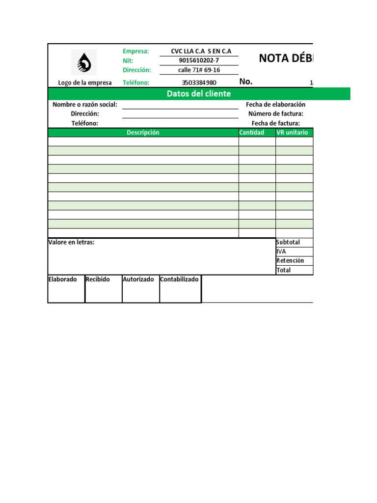 Formato Nota Débito | PDF