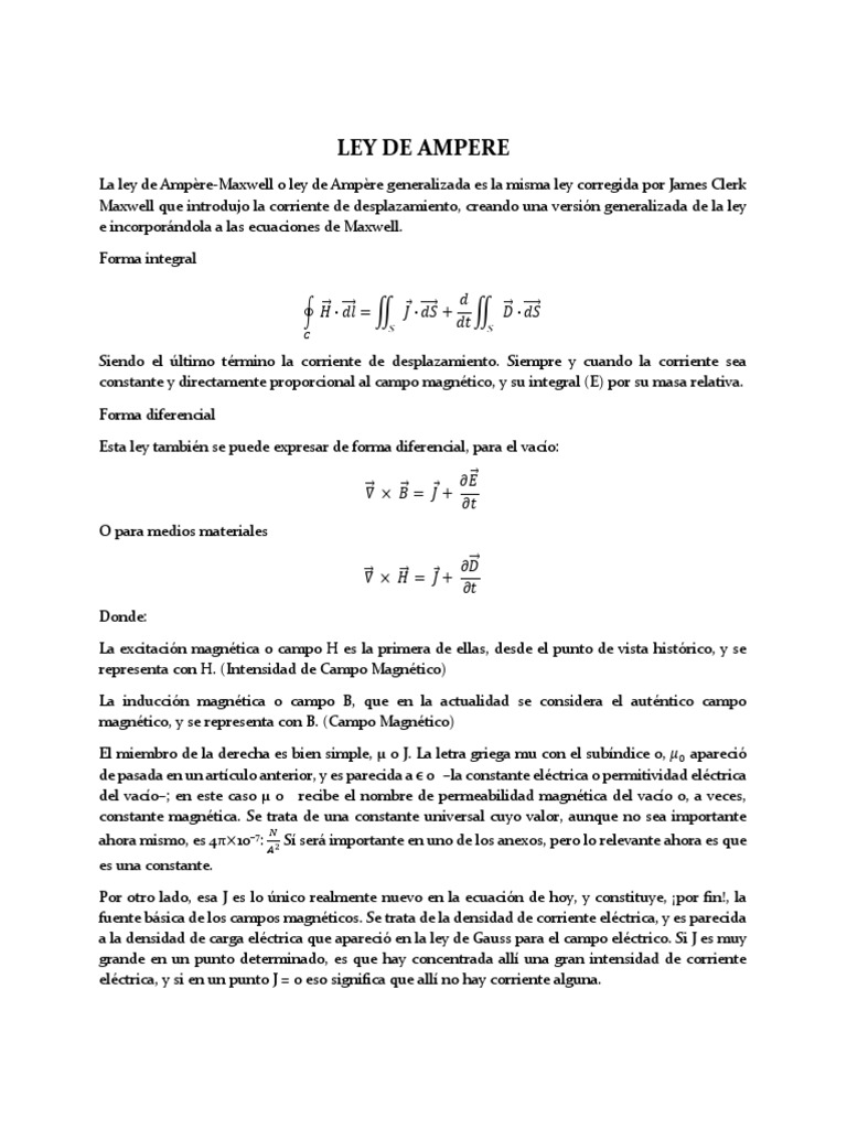 Ley de Ampere | PDF | Campo magnético | Física Aplicada e Interdisciplinaria