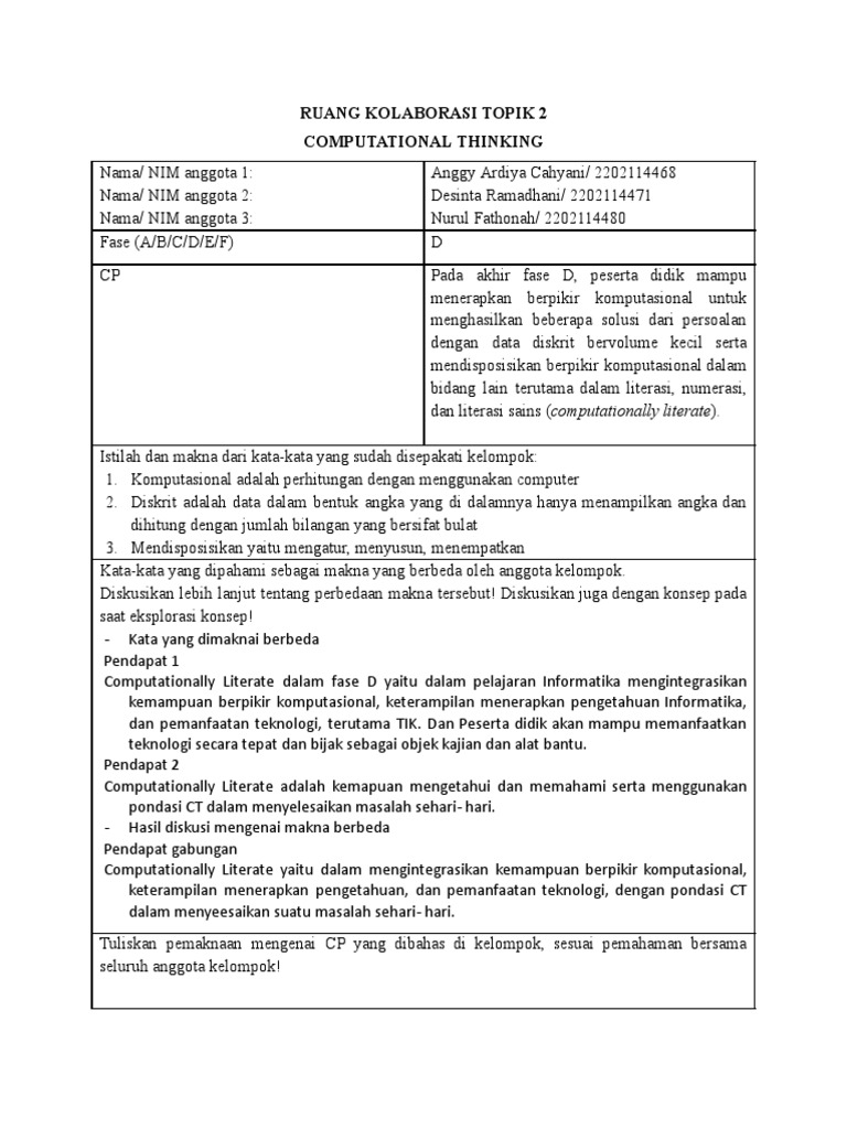 22.1.ipa-A - Kelompok 6 - Ruang Kolaborasi - Topik 2 | PDF