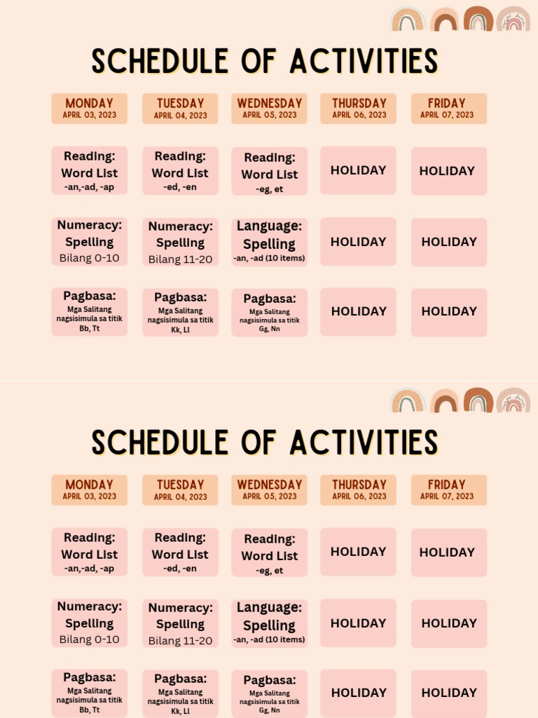 Class Schedule | PDF