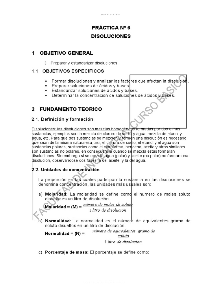 Practica No 6 Disoluciones 2020 | PDF | Valoración | Química