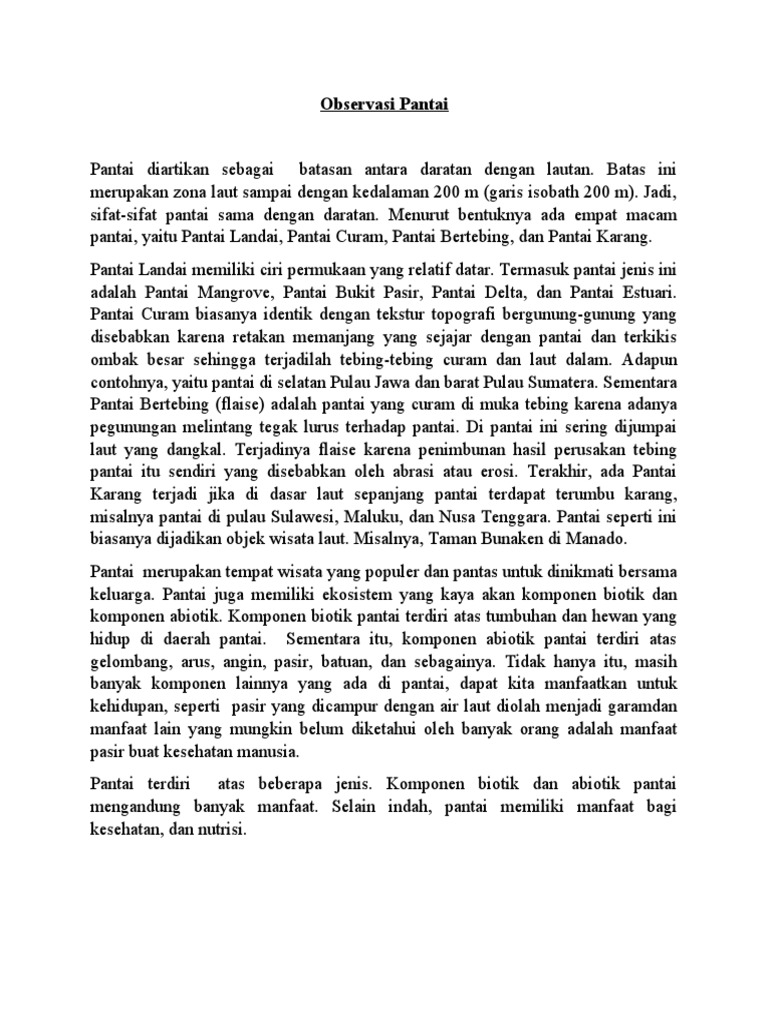 Observasi Pantai | PDF