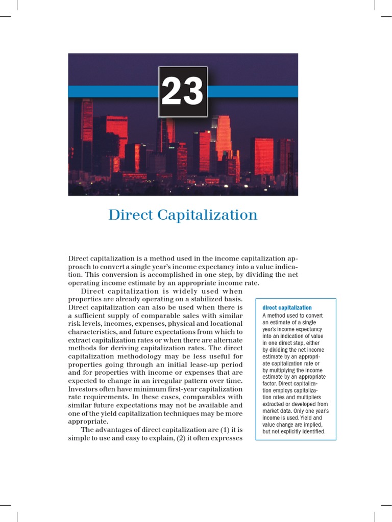 Chap 23 Direct Capitalization | PDF | Mortgage Loan | Real Estate Appraisal