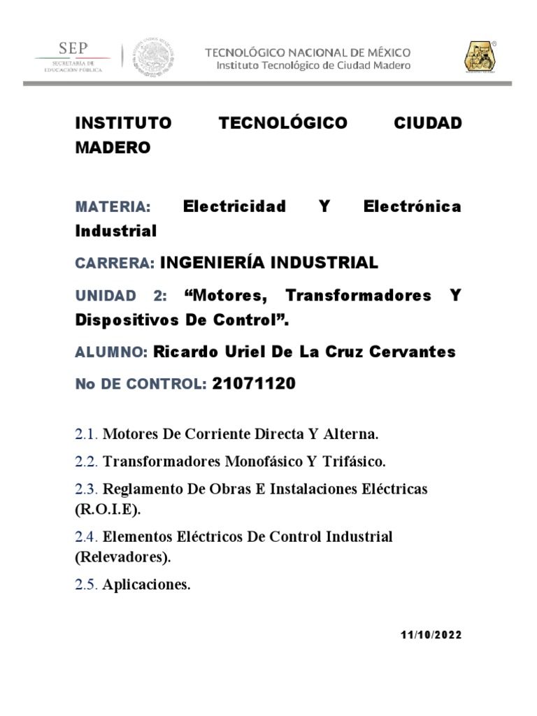 Motores UNIDAD 2 (2) (Recuperado Automáticamente) | PDF | Motor eléctrico | Cableado eléctrico