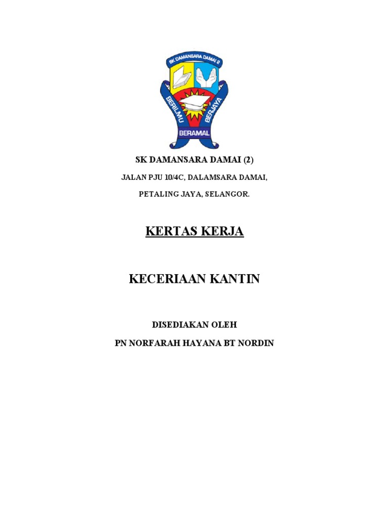 Kertas Kerja Keceriaan Kantin | PDF