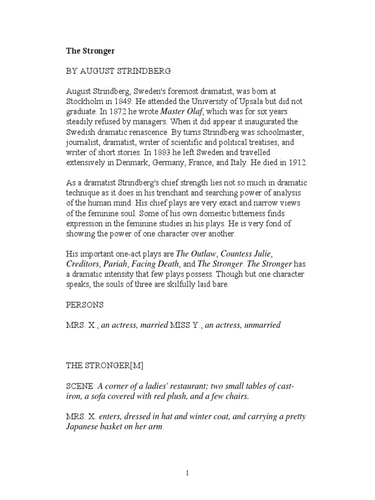 TheStronger - Strindberg | PDF