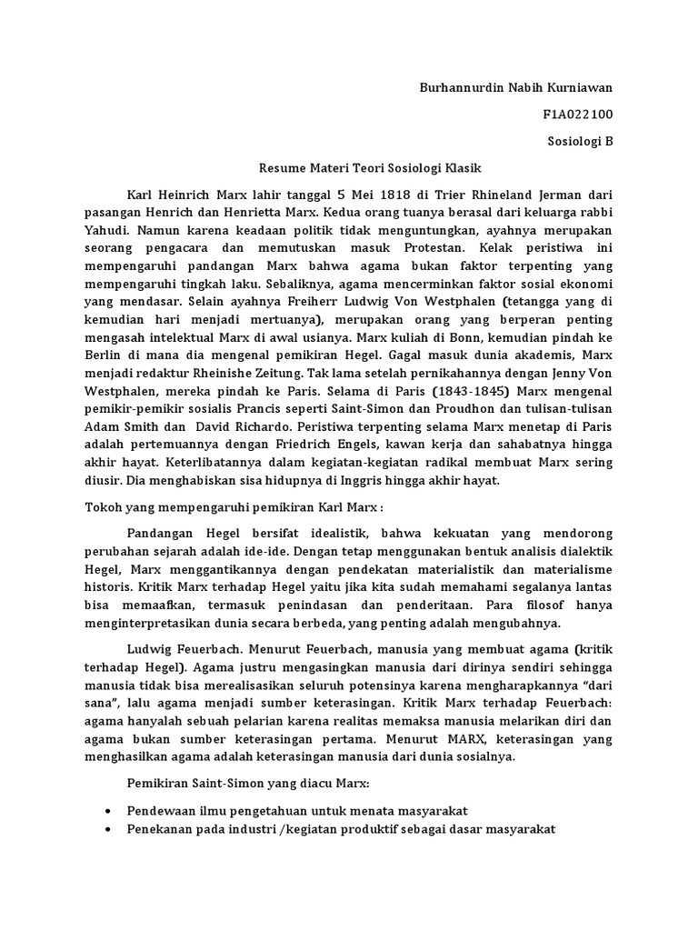 Resume August Comte | PDF