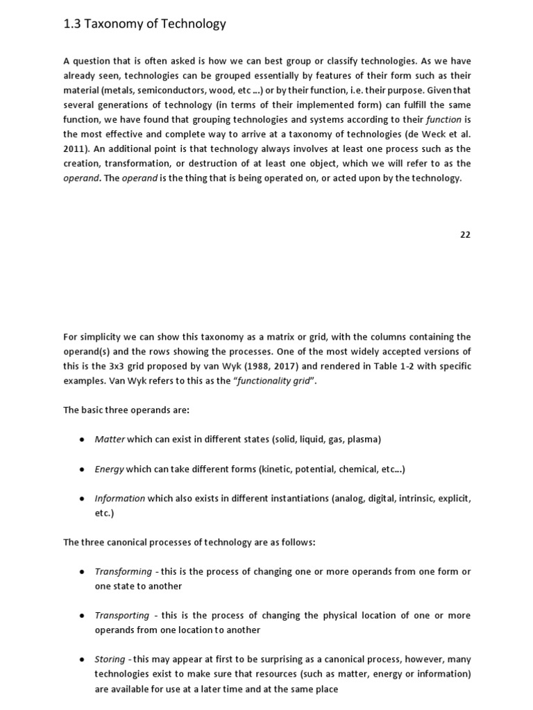 Technology Classification Taxonomy Guide | PDF