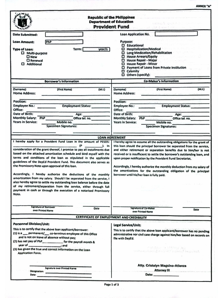 Provident Forms | PDF