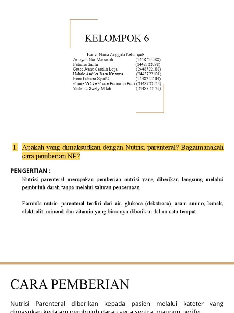 6 - Tugas Ipk - Nutrisi Parenteral | PDF | Sains & Matematika