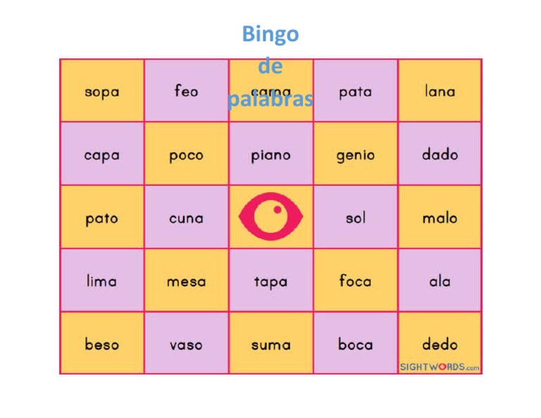 Bingo de Palabras | PDF