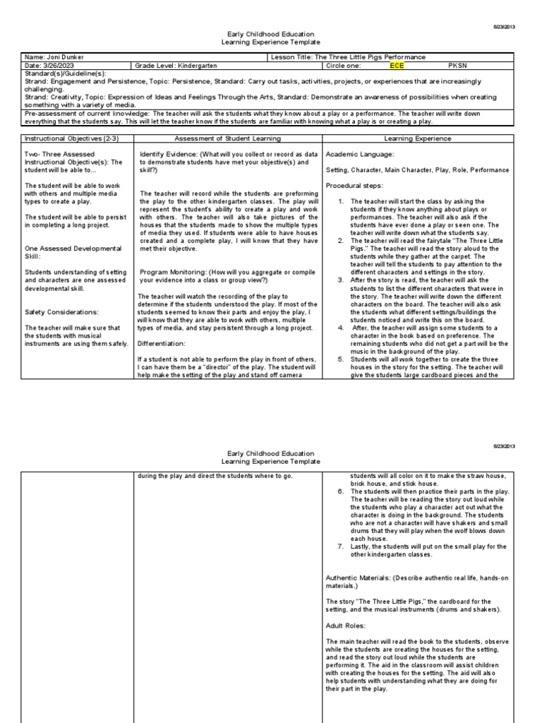 Edt 317 - Drama Lesson Plan | PDF | Teachers | Cognition