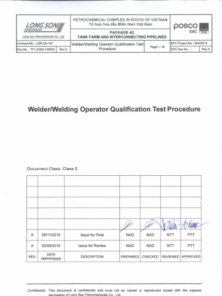 TF1 - 2Q92 - 100002 - 0 - Welder Welding Operator Qualification Test ...