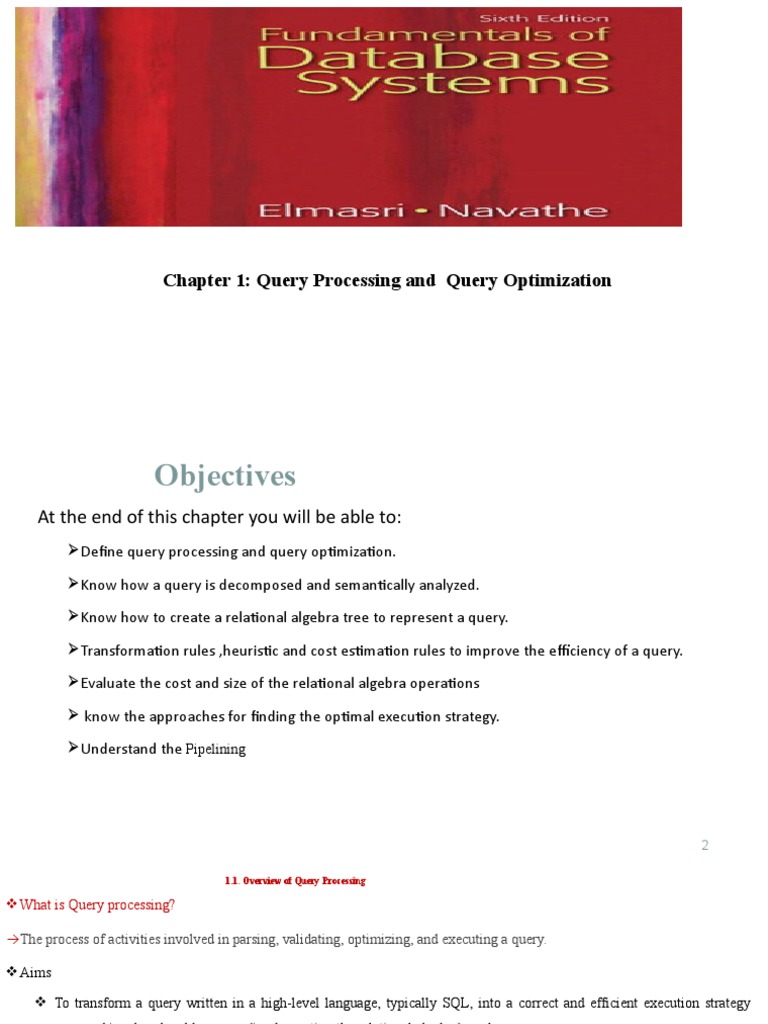 Chapter 1 Query Processing | PDF | Database Index | Databases Chapter 1 Query Processing | PDF | Database Index | Databases