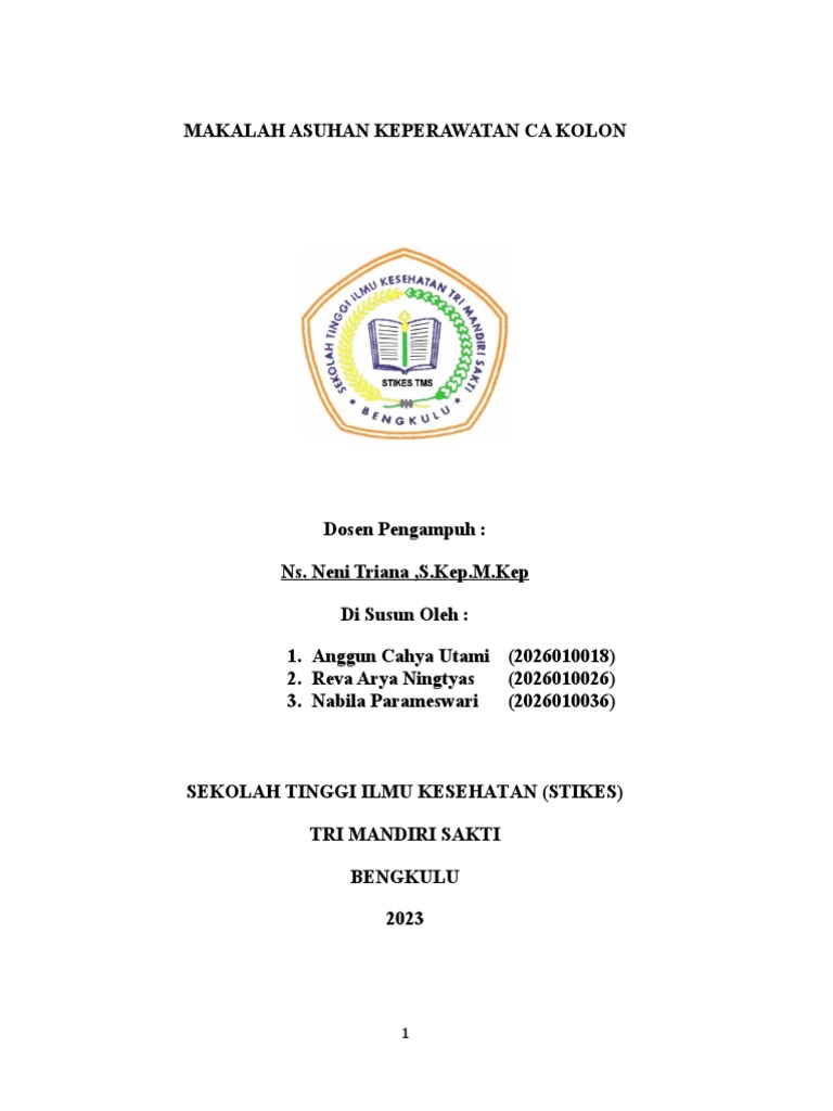 Makalah Asuhan Keperawatan Ca Kolon 3 | PDF