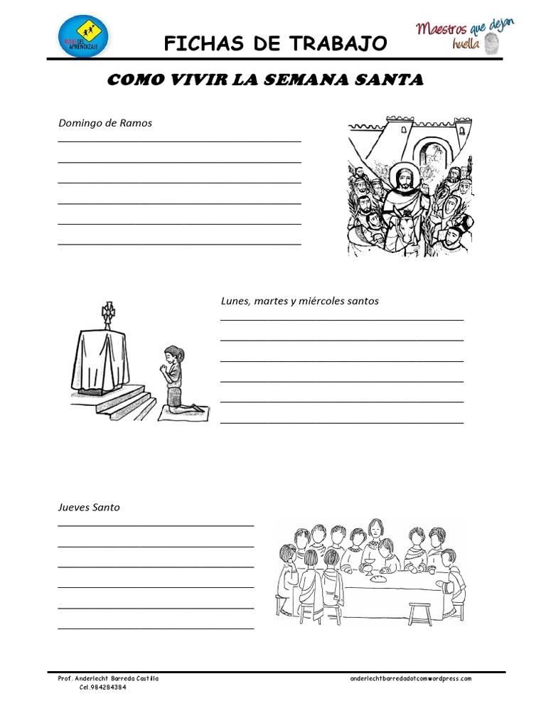 Fichas Semana Santa: Actividades y Reflexión | PDF | Observancias de ...