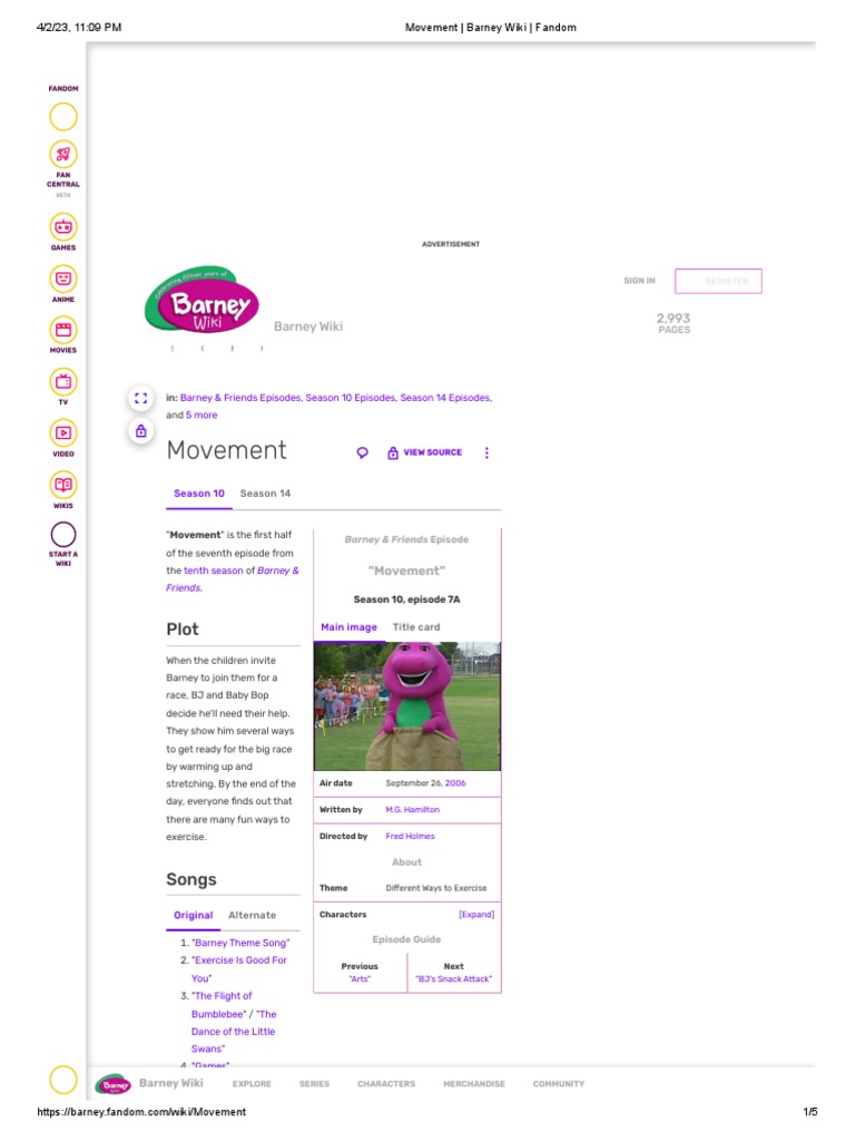 Movement - Barney Wiki - Fandom | PDF | Fandom