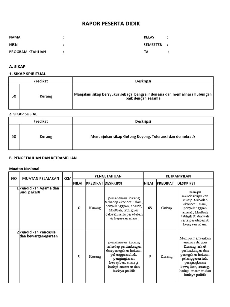 kls 11_genap_LEGER DAN RAPORT K13_PM 1 | PDF