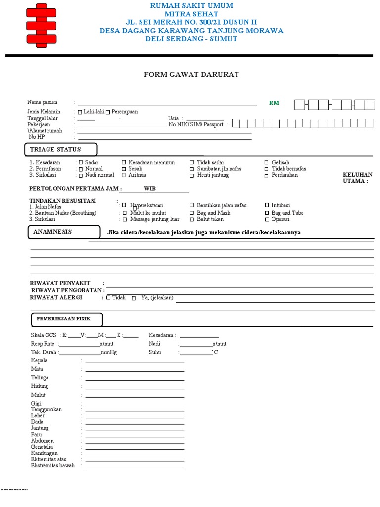 Form Gawat Darurat Medis | PDF