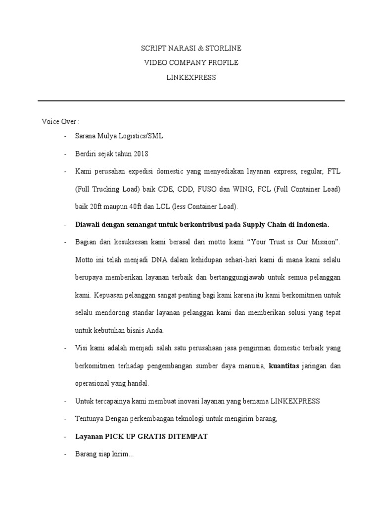 Script Voiceover Compro | PDF | Komputer