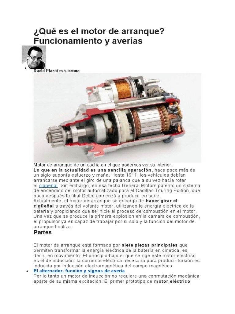 Qué Es El Motor de Arranque | PDF | Engranaje | Inductor