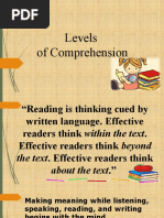 Literal, Inferential and Evaluative Levels of Comprehension | PDF