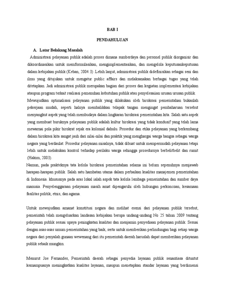 Contoh Skripsi BAB I PENDAHULUAN 2 | PDF