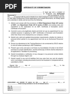 DOLE - Affidavit of Undertaking TEMPLATE | PDF | Affidavit | Common Law