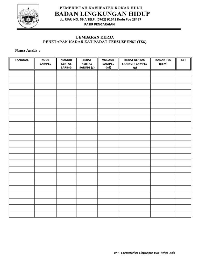 Lembar Kerja TSS | PDF